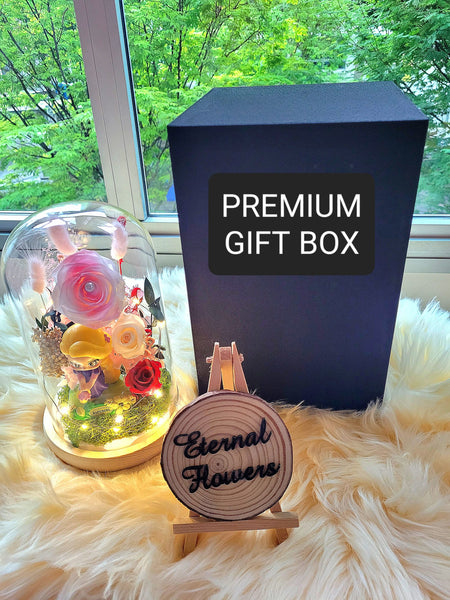 Minion Preserved Flower Dome With Multi-Blue Roses